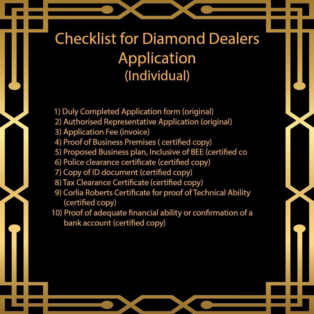 Checklist Diamond Permits and License - Corlia Roberts | Institute of ...